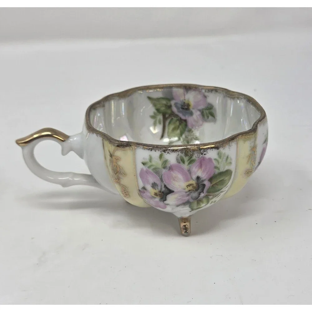 napco | Dining | Napco China Idd24 Footed Tea Cup Saucer Iridescent ...